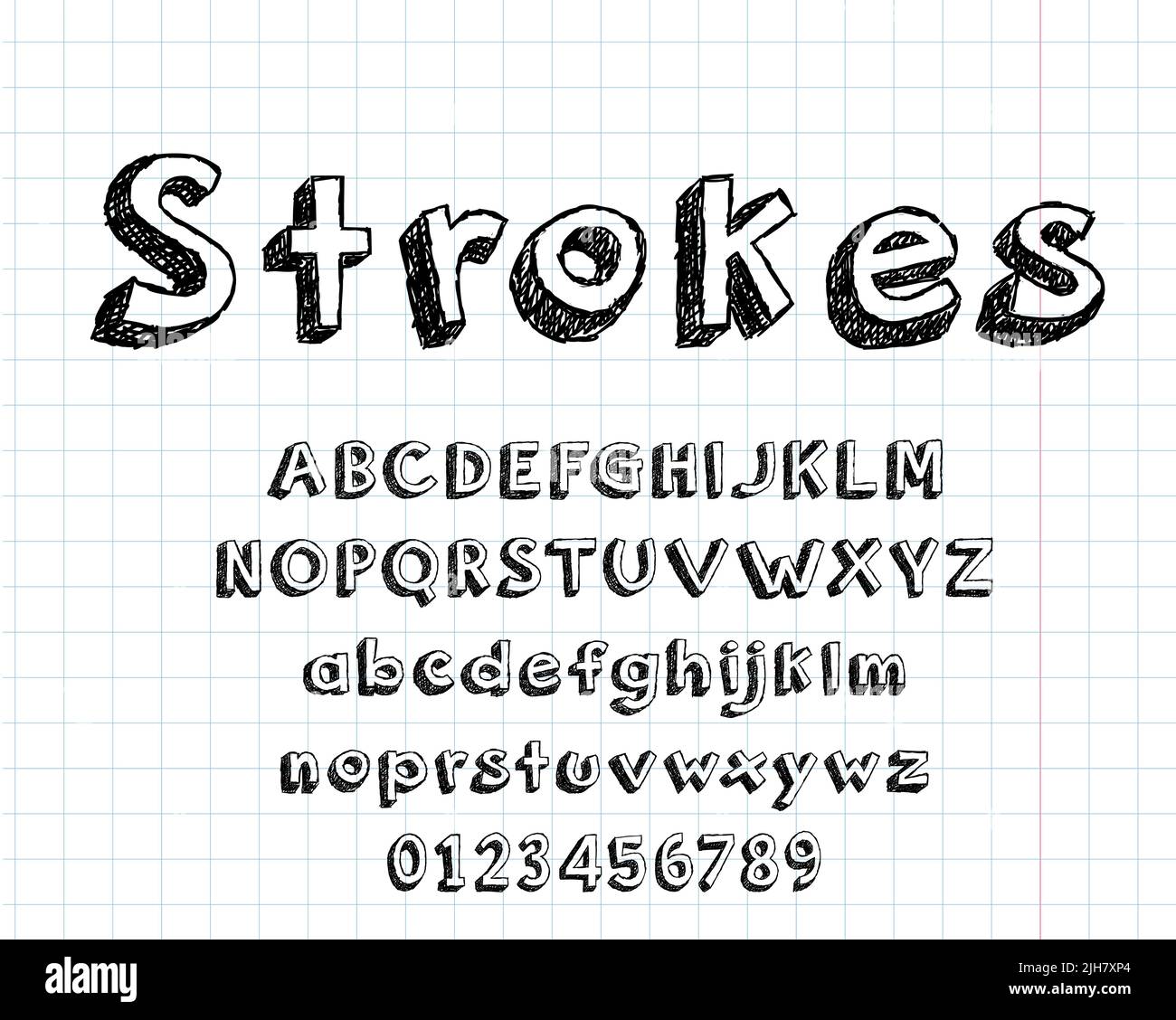 Painted ABC Font Brush Strokes vector eps10 Stock Vector Image & Art ...