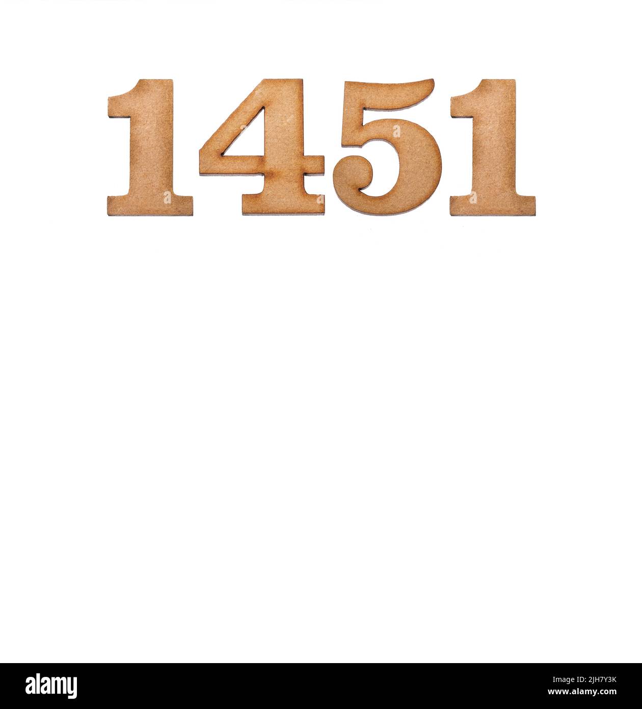 Number 1451 in wood, isolated on white background Stock Photo - Alamy