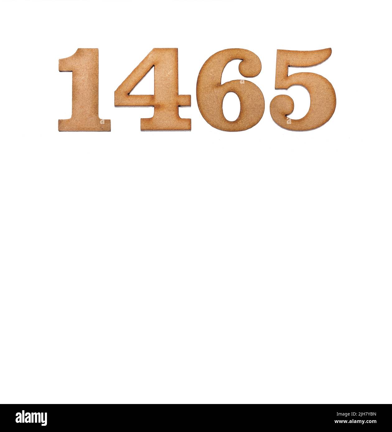 Number 1465 in wood, isolated on white background Stock Photo - Alamy