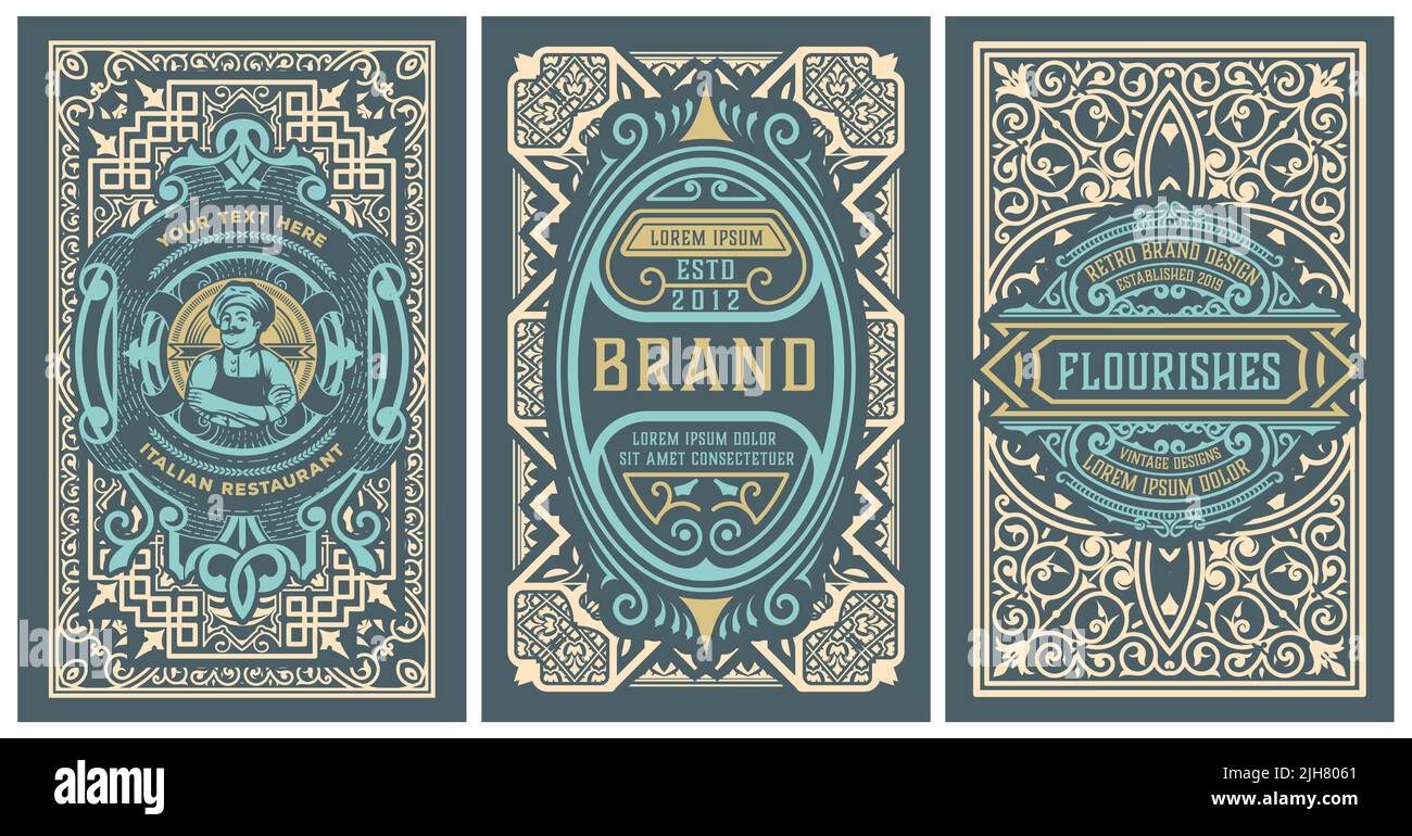 Set of 3 vintage labels for packing Stock Vector Image & Art - Alamy