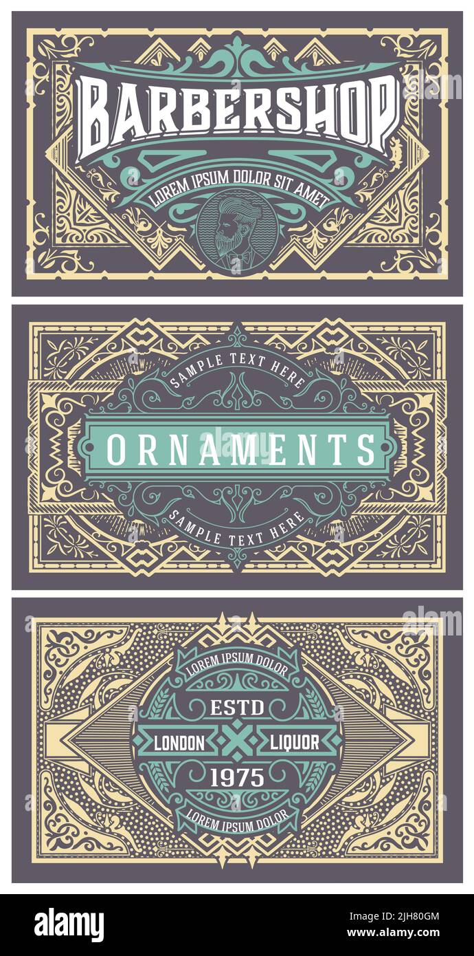 Set of 3 vintage labels for packing Stock Vector Image & Art - Alamy