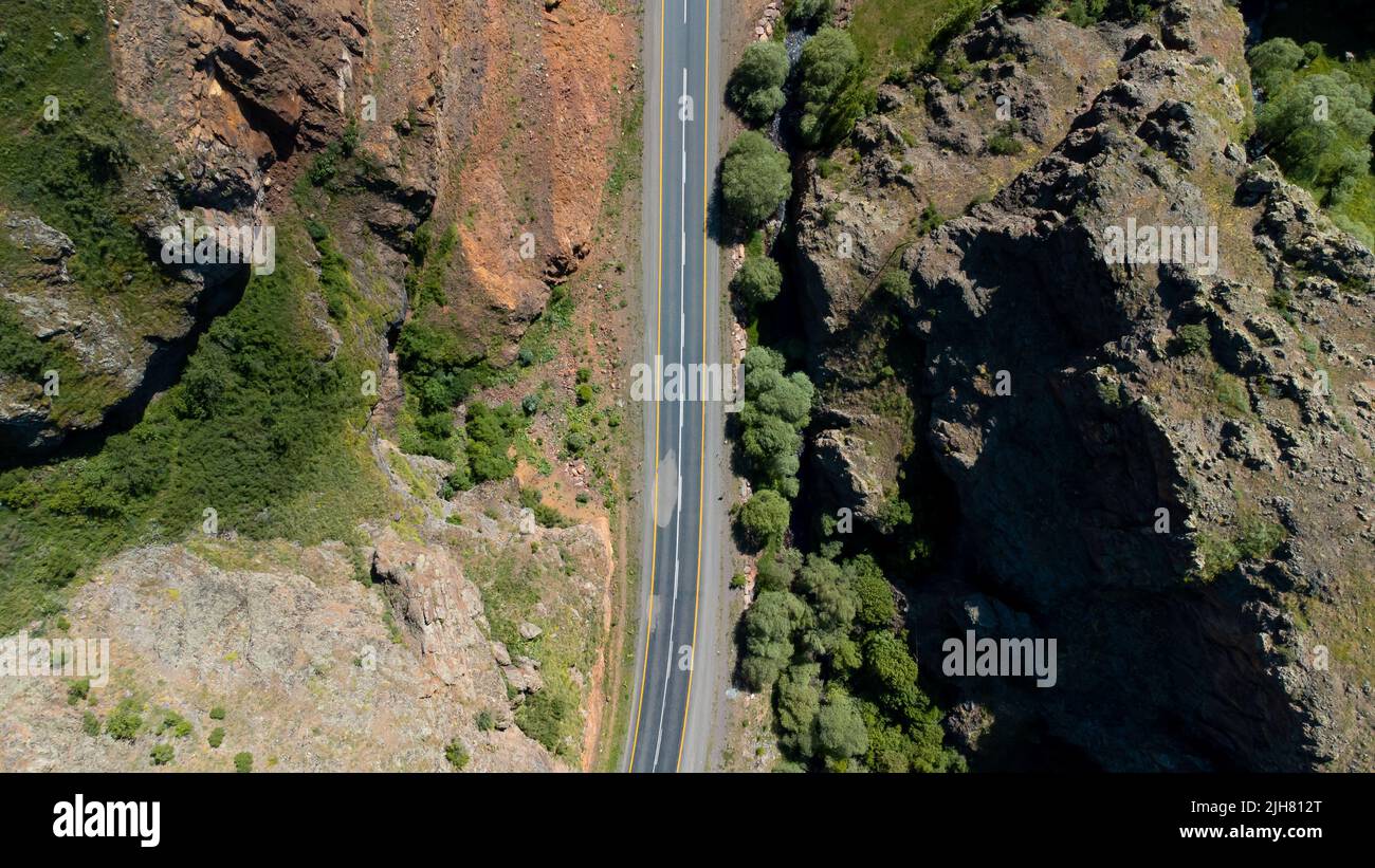 Top of the highway, Top view of the highway taken with drone Stock ...