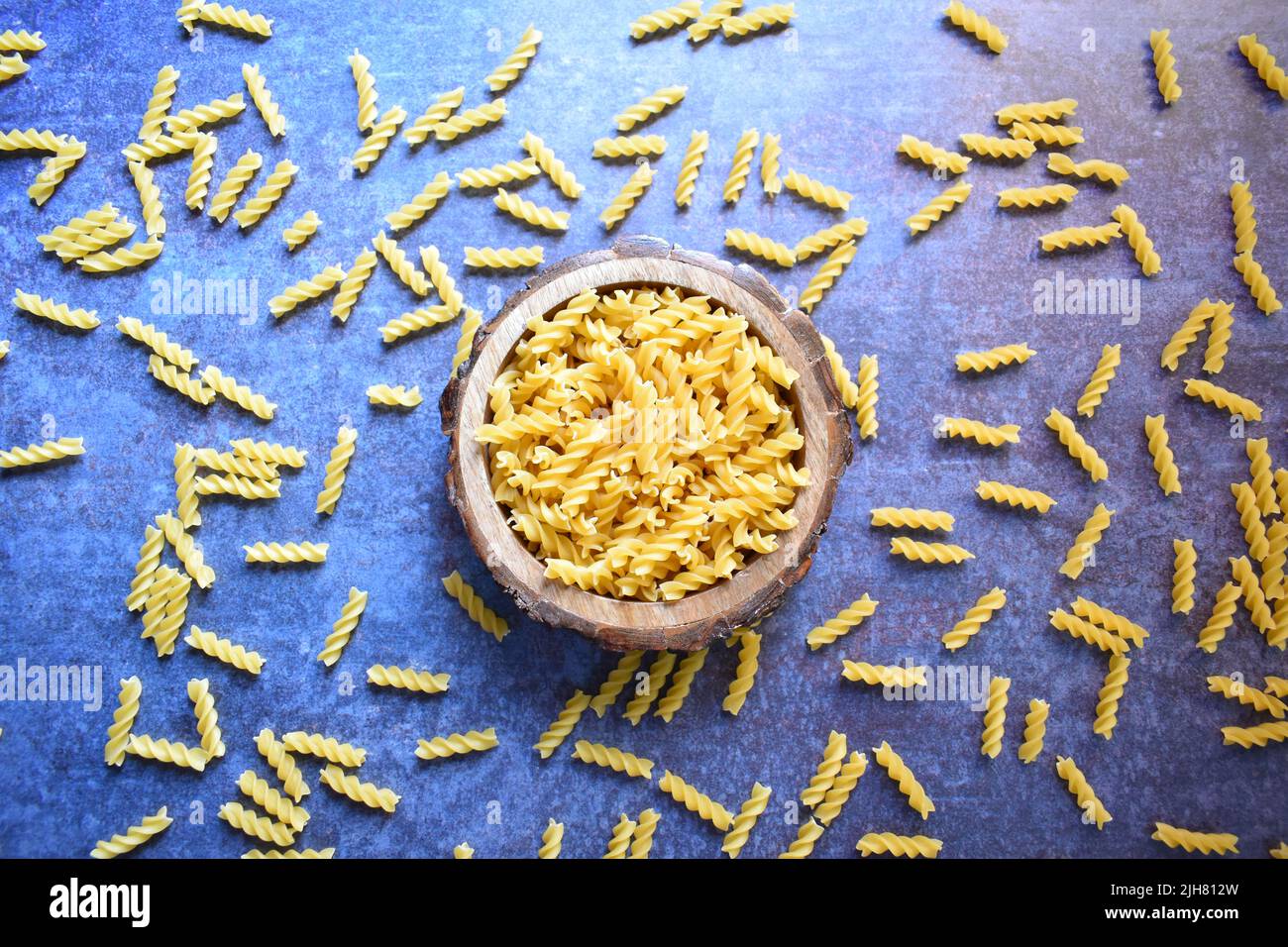 Raw whole dried Fusilli pasta Stock Photo - Alamy
