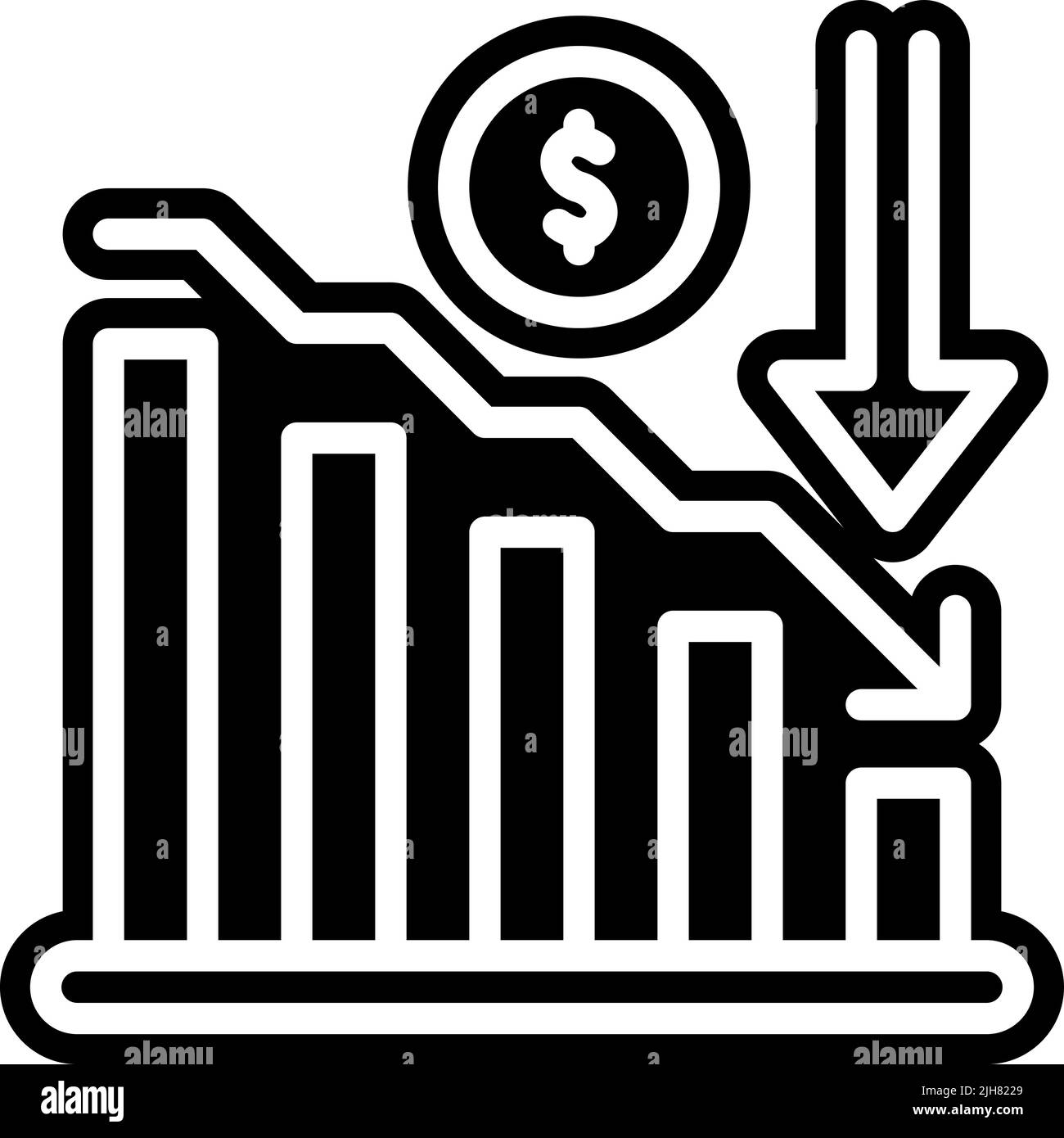 Finance decrease icon Stock Vector Image & Art - Alamy