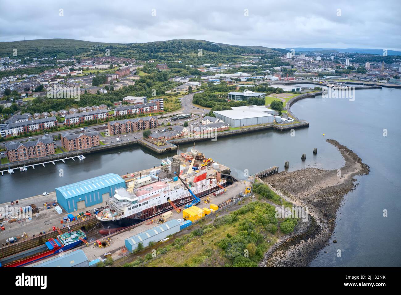 Greenock, Scotland, UK, July 16th 2022, Ferguson Marine shipyard new ...