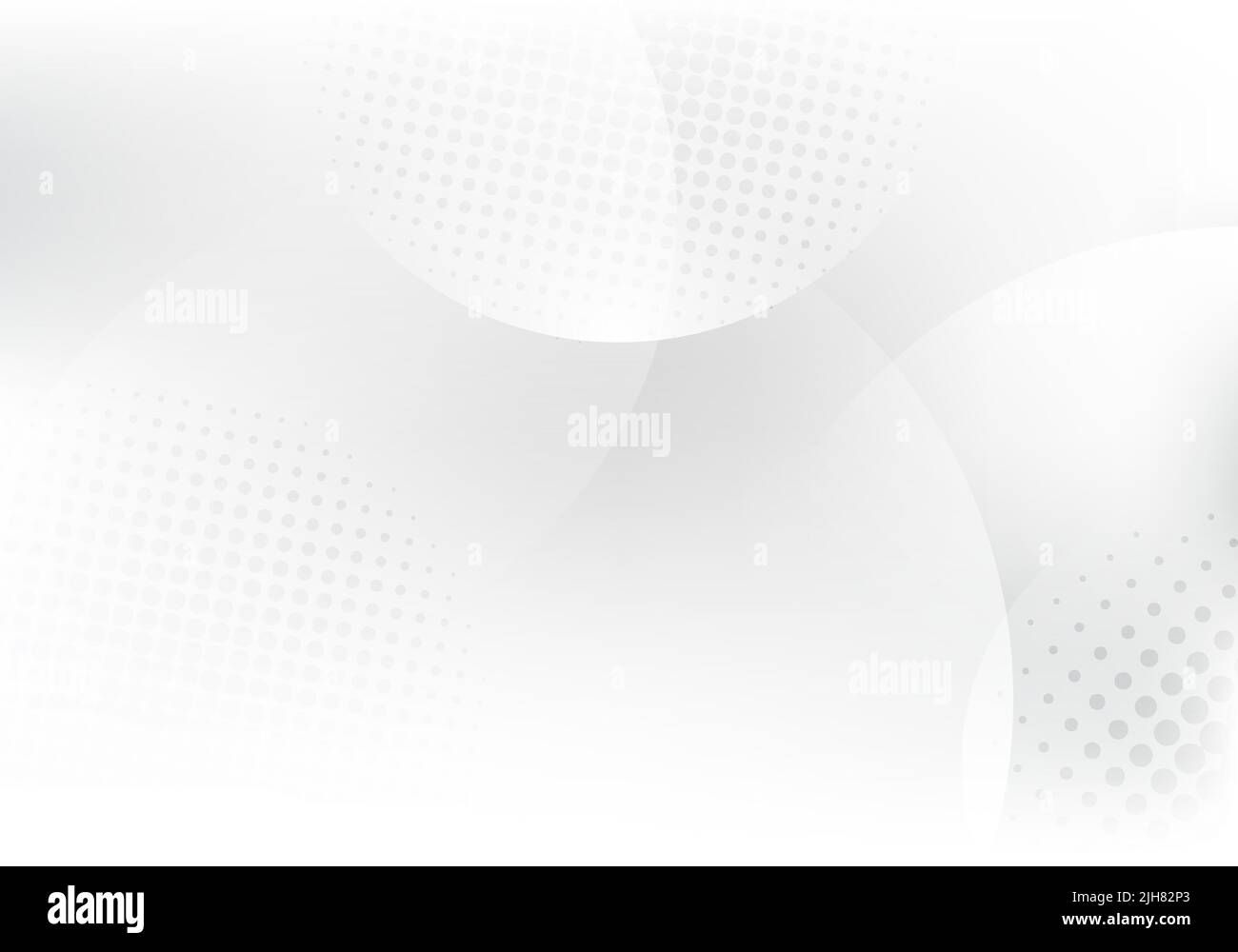 Abstract white and gray circles background with halftone radial ...