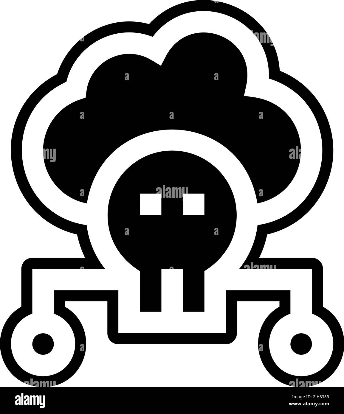 Hacker alert skull digital Stock Vector Images - Alamy