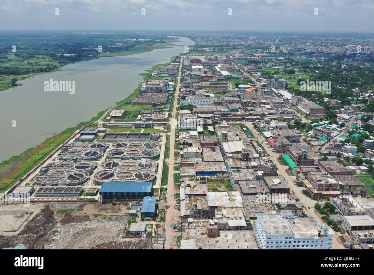 Dhaka, Bangladesh - July 13, 2022: The bird's-eye view of the central ...