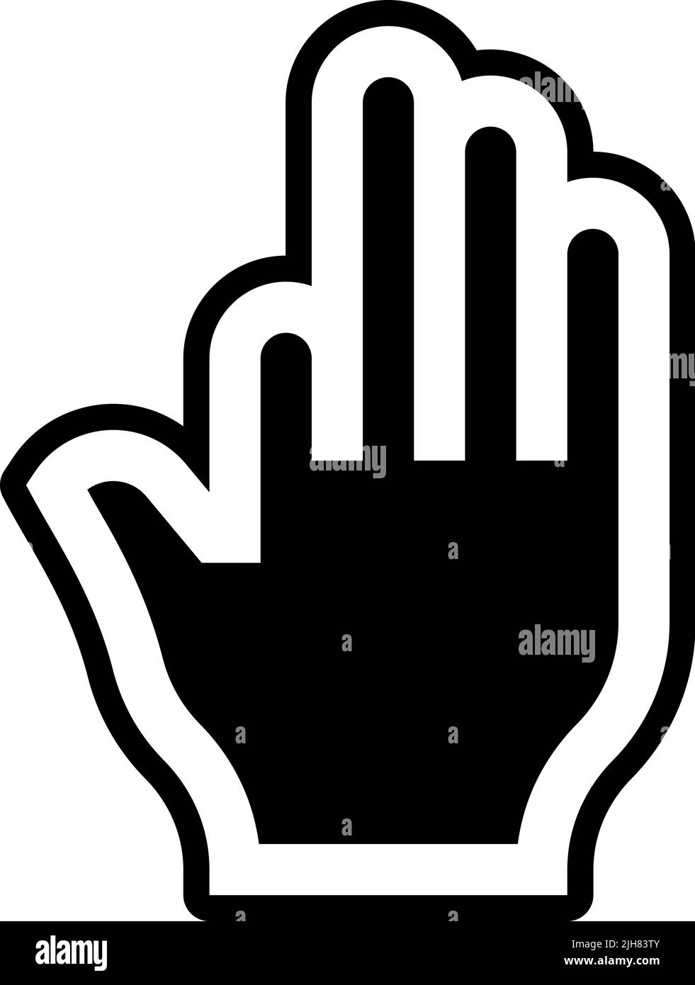 Hand gestures three fingers icon Stock Vector Image & Art - Alamy