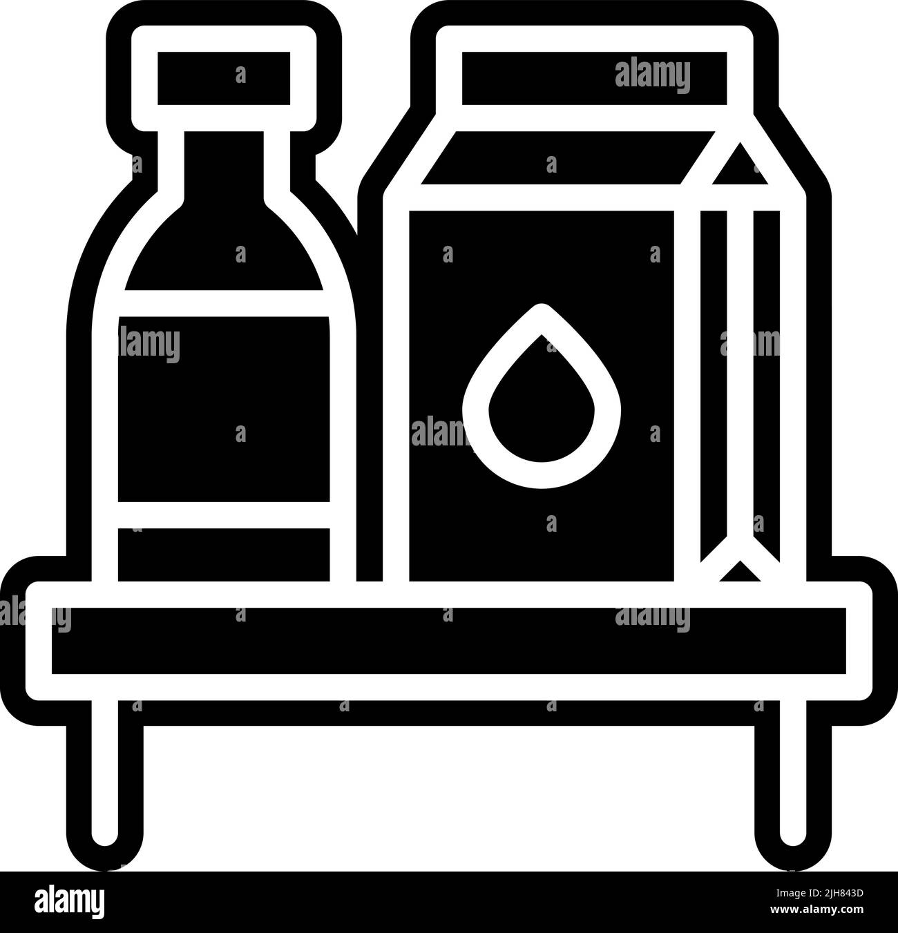 Milk packaging store Black and White Stock Photos & Images - Alamy