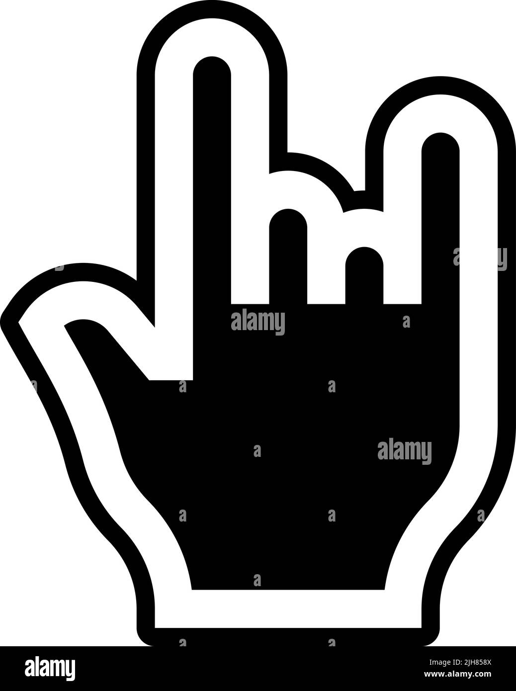 Hand gesture set gestures Black and White Stock Photos & Images - Alamy