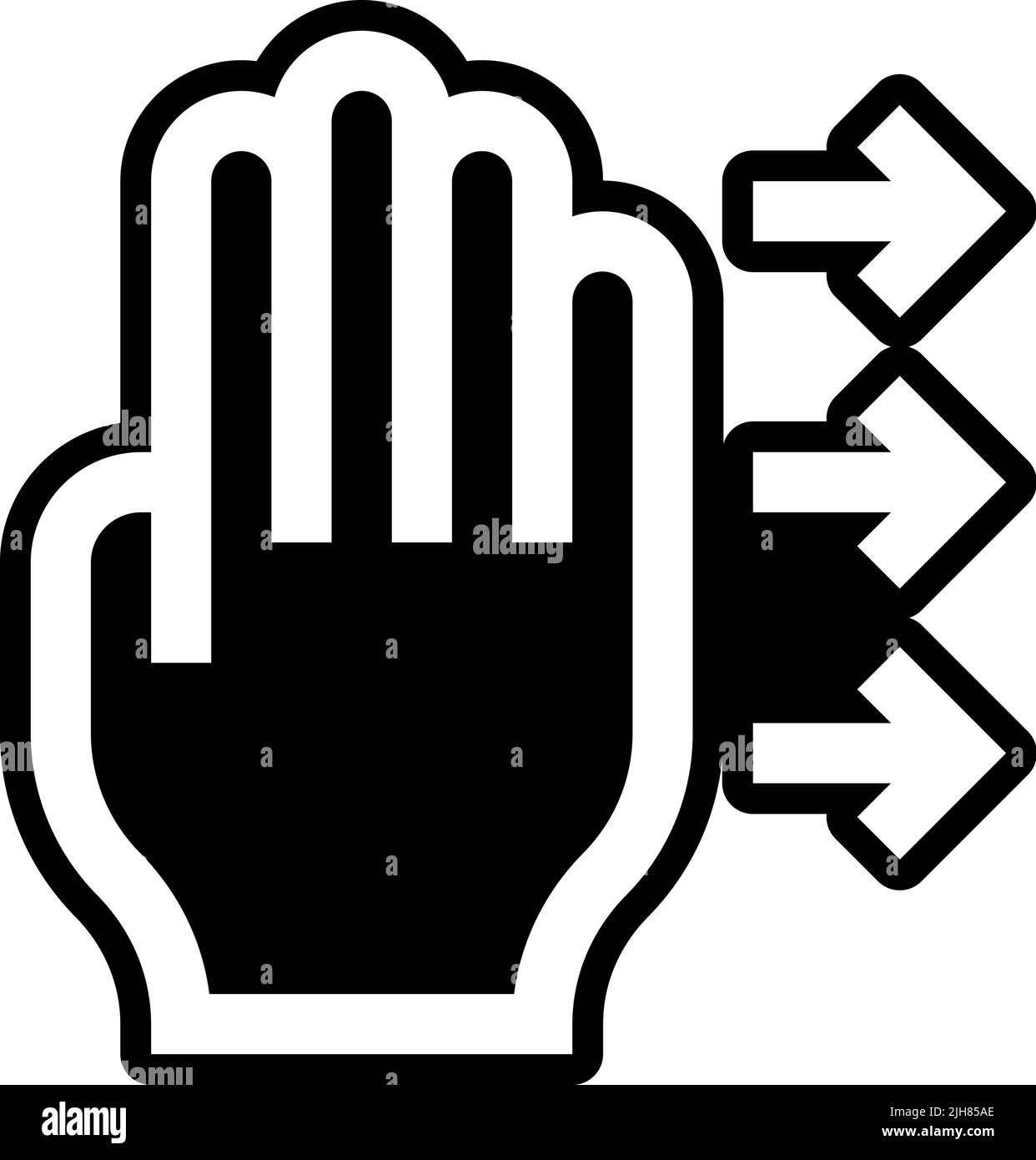 Hand gesturing right symbol Black and White Stock Photos & Images - Alamy