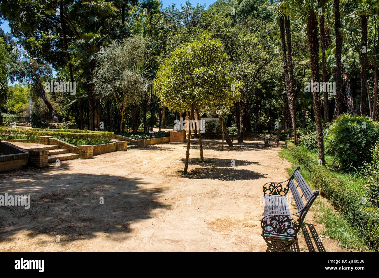 Seville, Spain - July 14, 2022 Maria Luisa Park is the first urban park ...