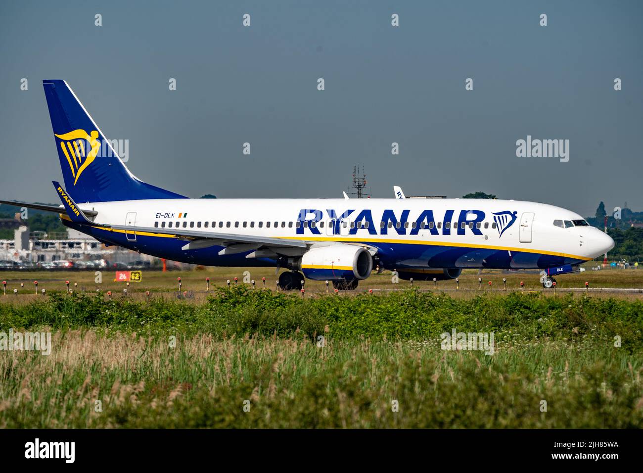 Ryanair Taxiing To Runway 26 Bournemouth Airport Stock Photo - Alamy