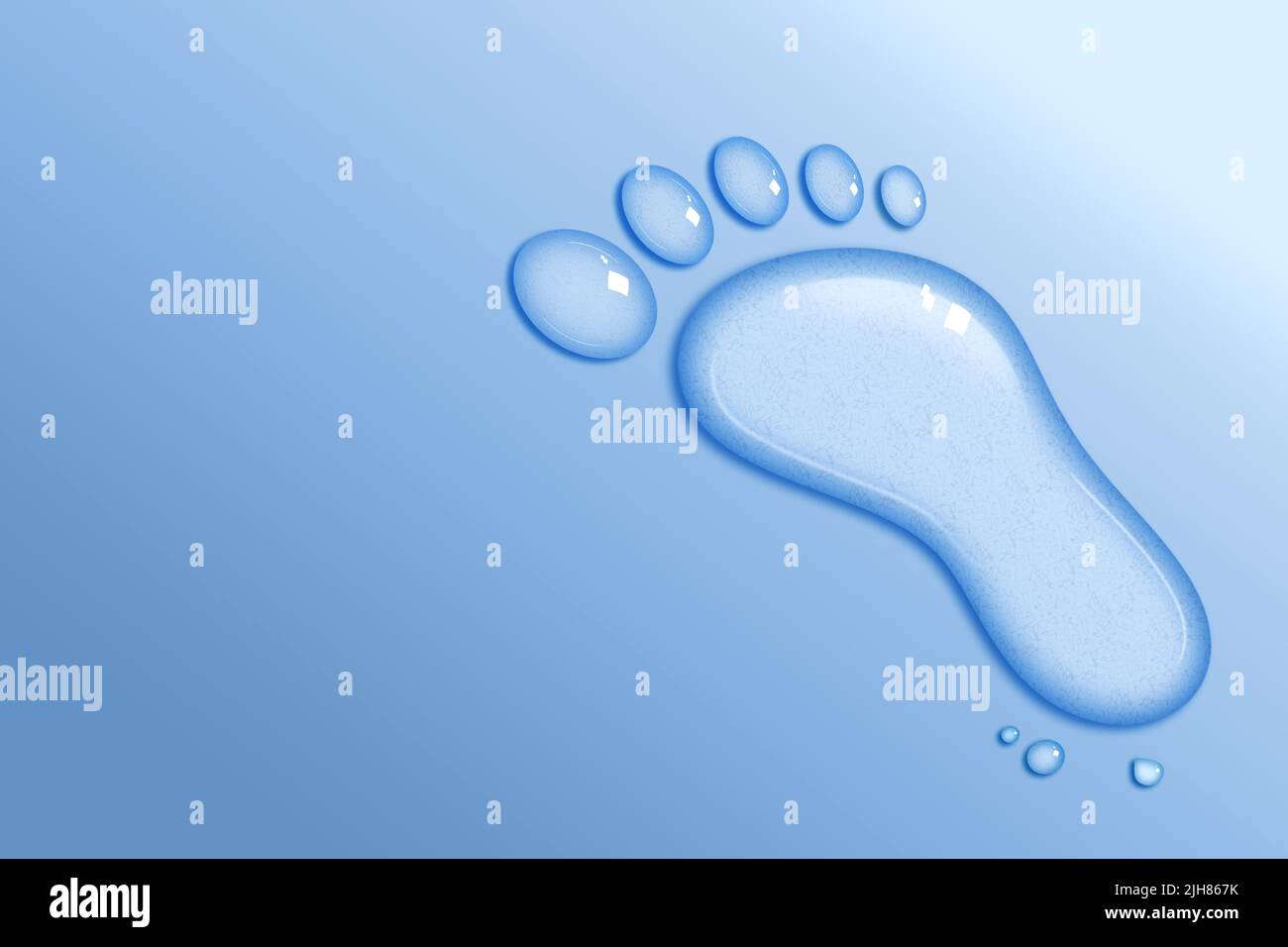Footprint formed from water, illustration Stock Photo - Alamy