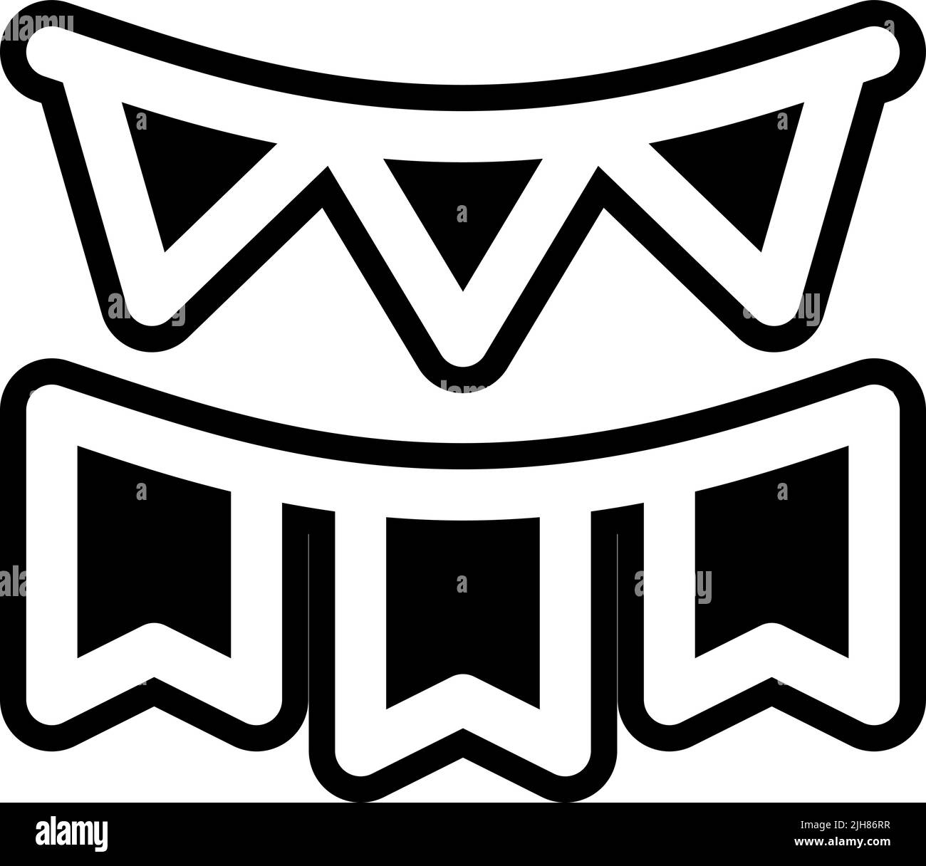 Party flag banner Black and White Stock Photos & Images - Alamy