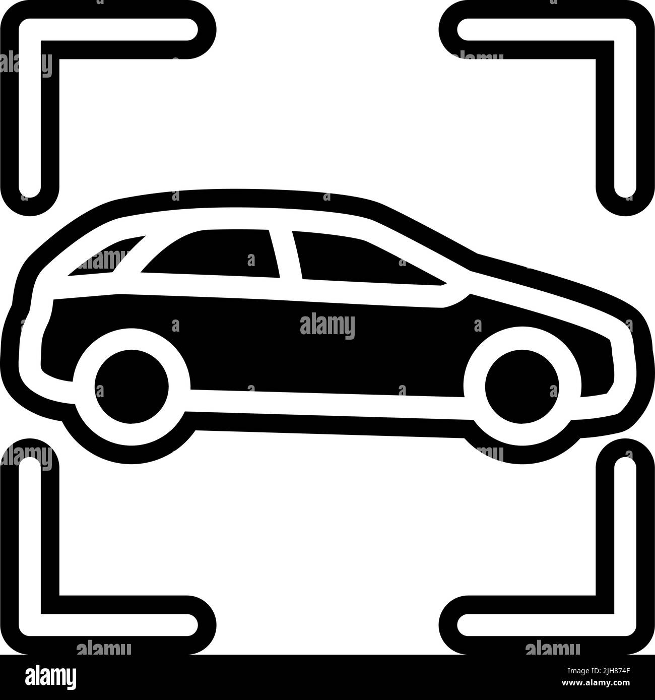 Autonomous car line icon Black and White Stock Photos & Images - Alamy