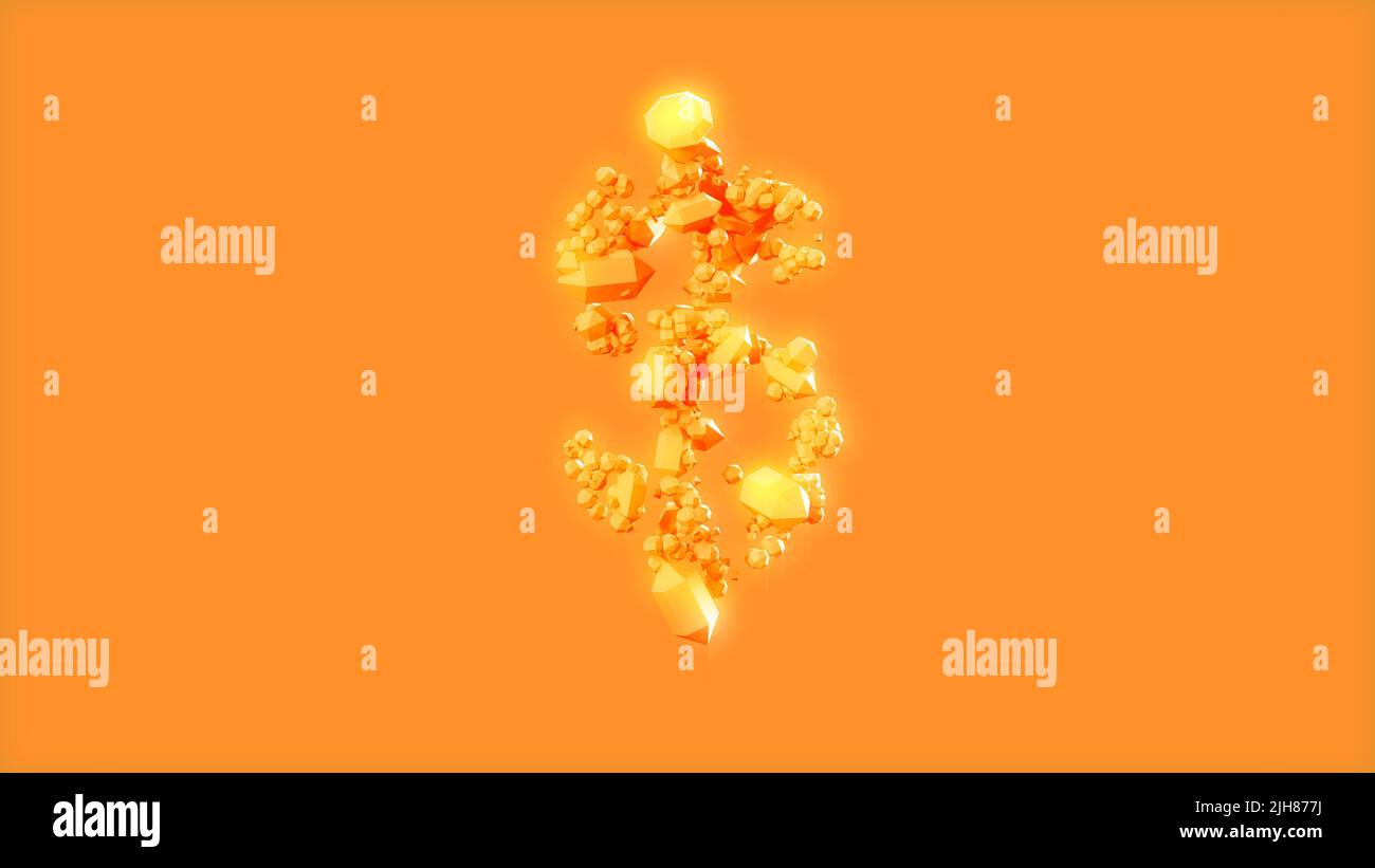 dollar - peso sign on orange backdrop - design honey crystals alphabet ...