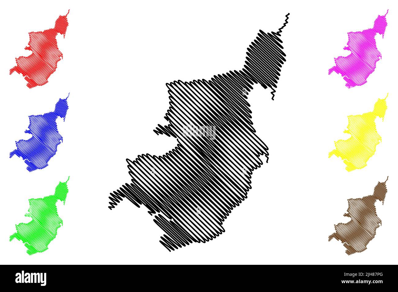 Mors island (Kingdom of Denmark) map vector illustration, scribble ...