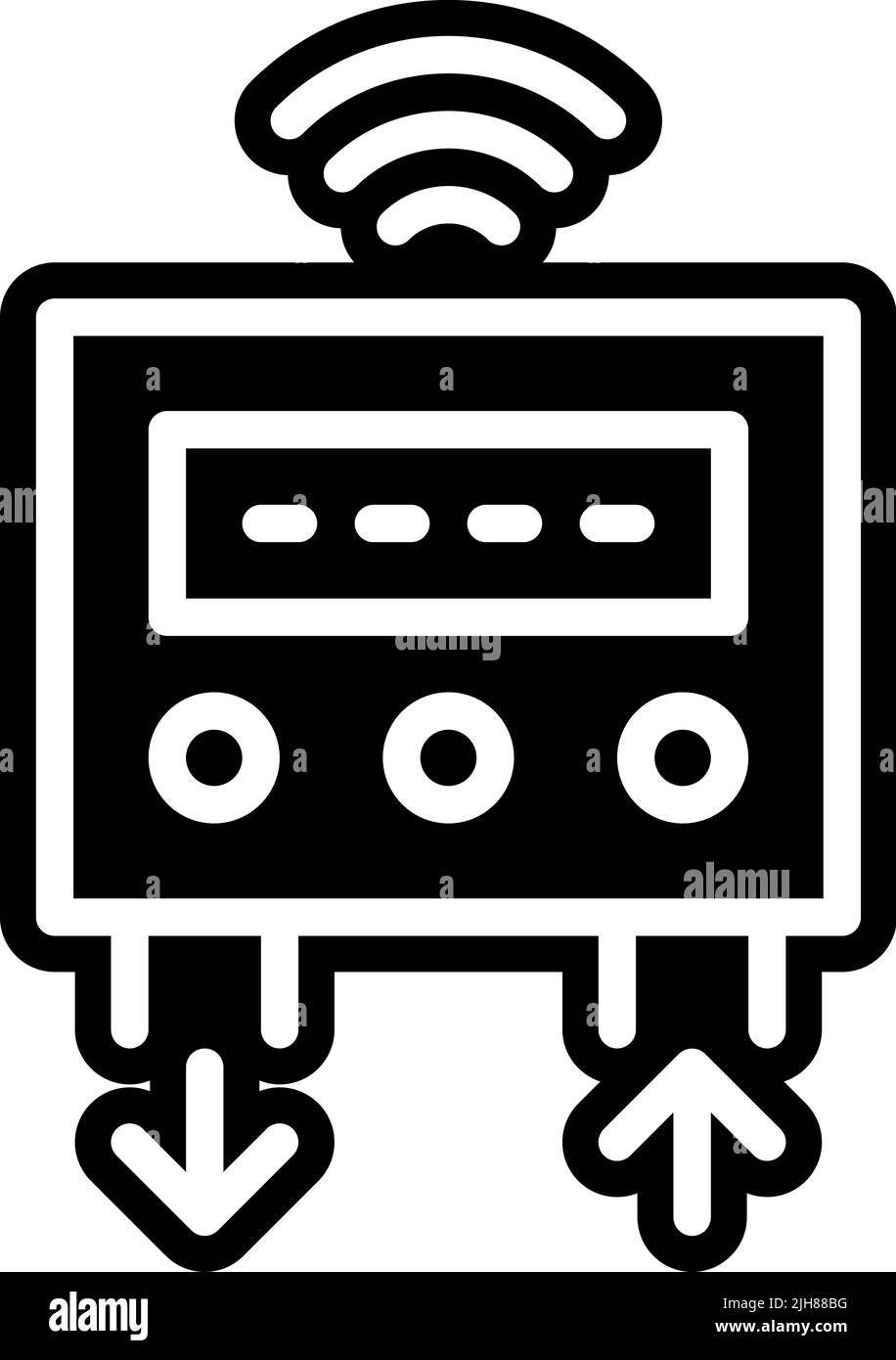 Smart factory icon line Black and White Stock Photos & Images - Alamy