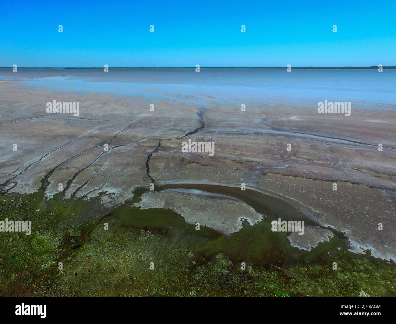 Salt Lagoon in Pampas landscape, La Pampa Province, Patagonia ...