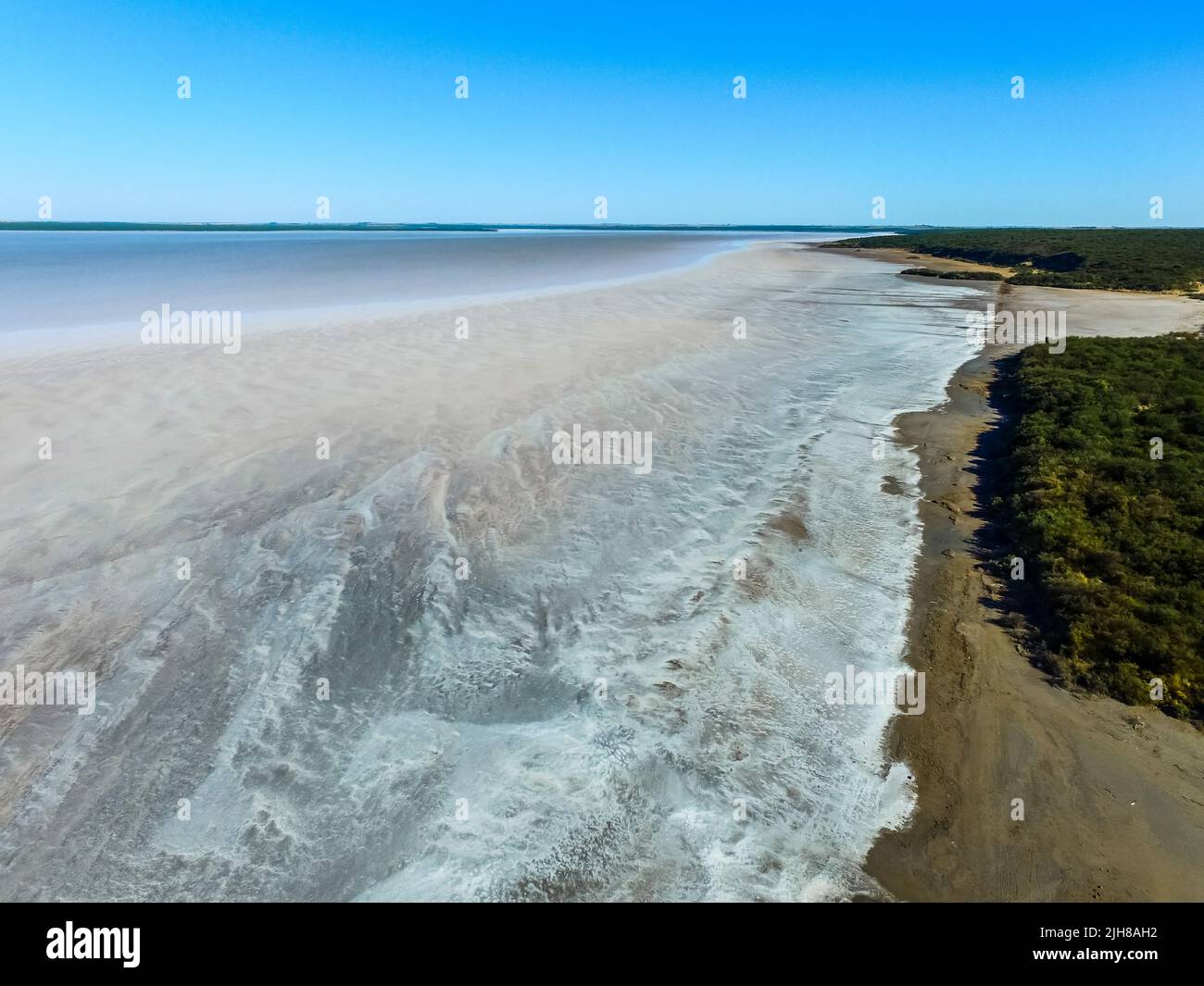 Salt Lagoon in Pampas landscape, La Pampa Province, Patagonia ...