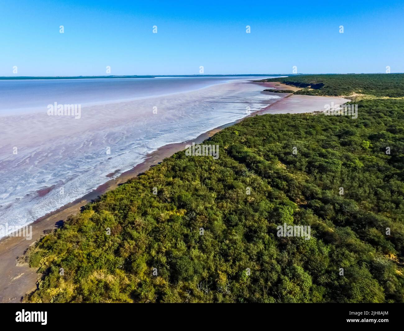 Salt Lagoon in Pampas landscape, La Pampa Province, Patagonia ...