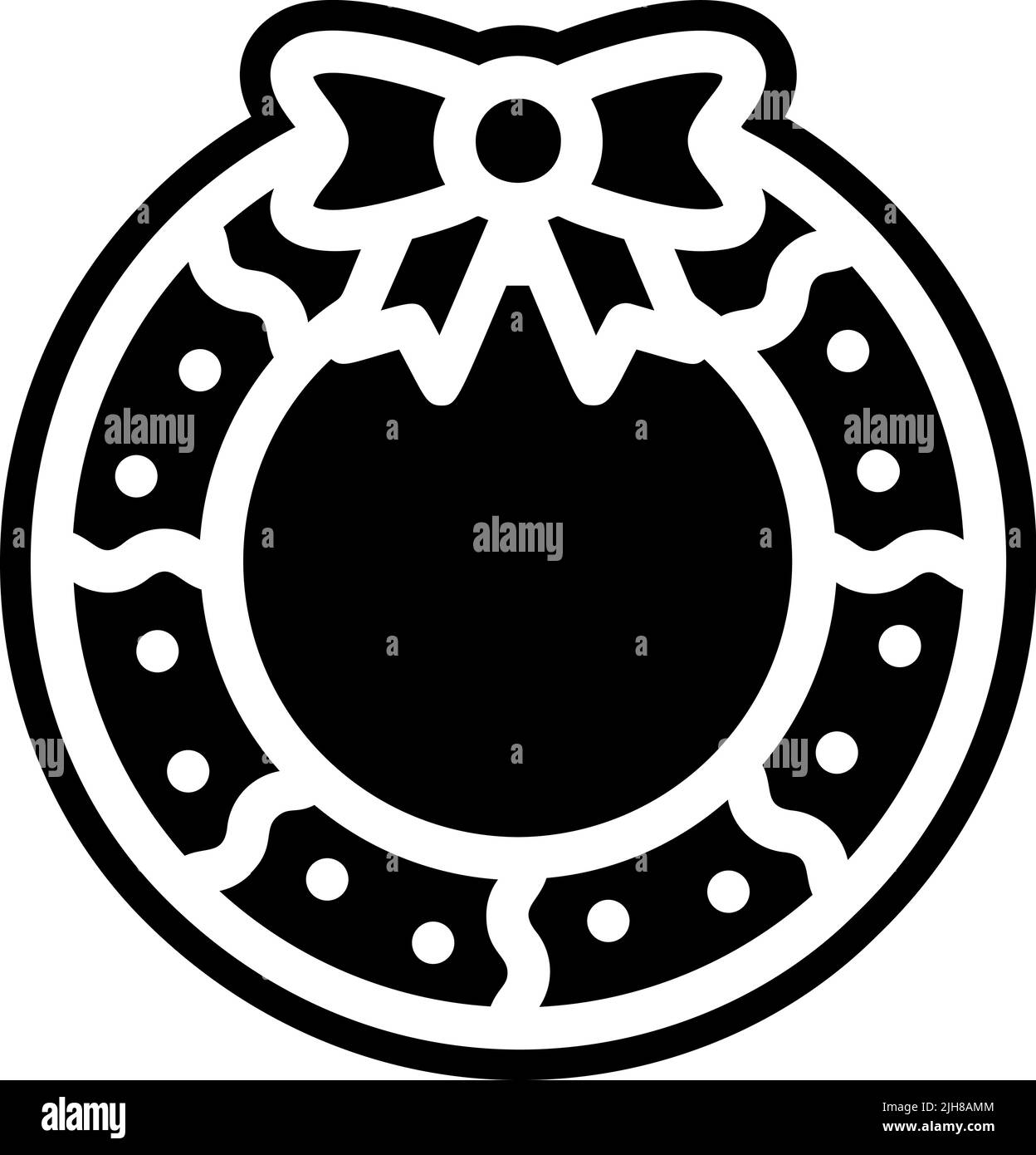 Wreath flowers decorative icon Black and White Stock Photos & Images ...