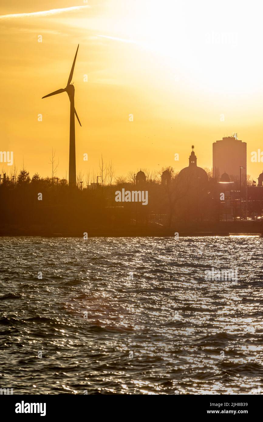 Wind turbine at the site of Exhibition Place in Toronto, Canada Stock ...