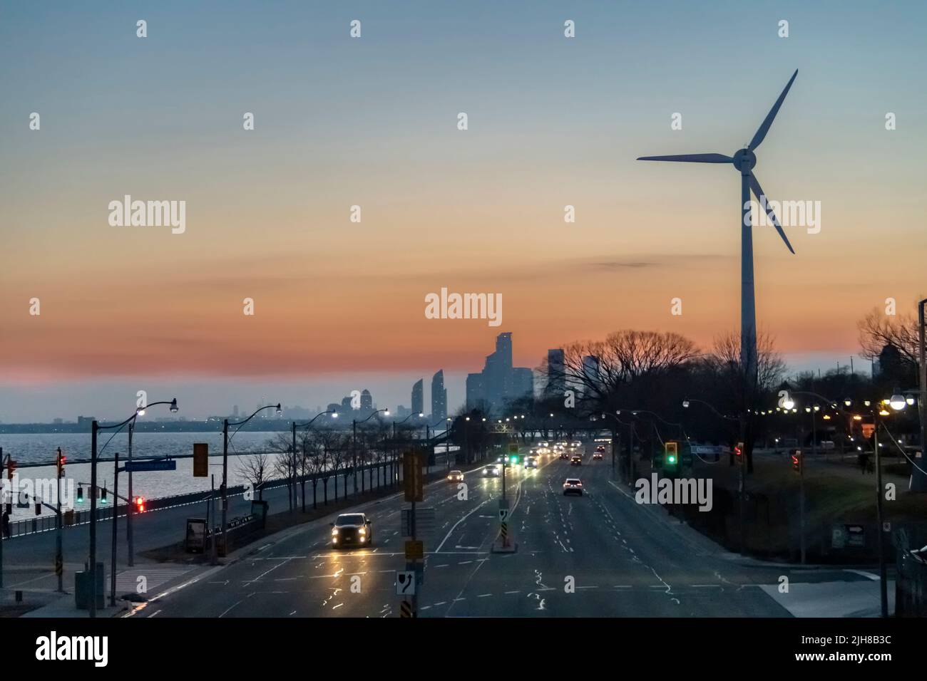 Wind turbine at the site of Exhibition Place in Toronto, Canada Stock ...