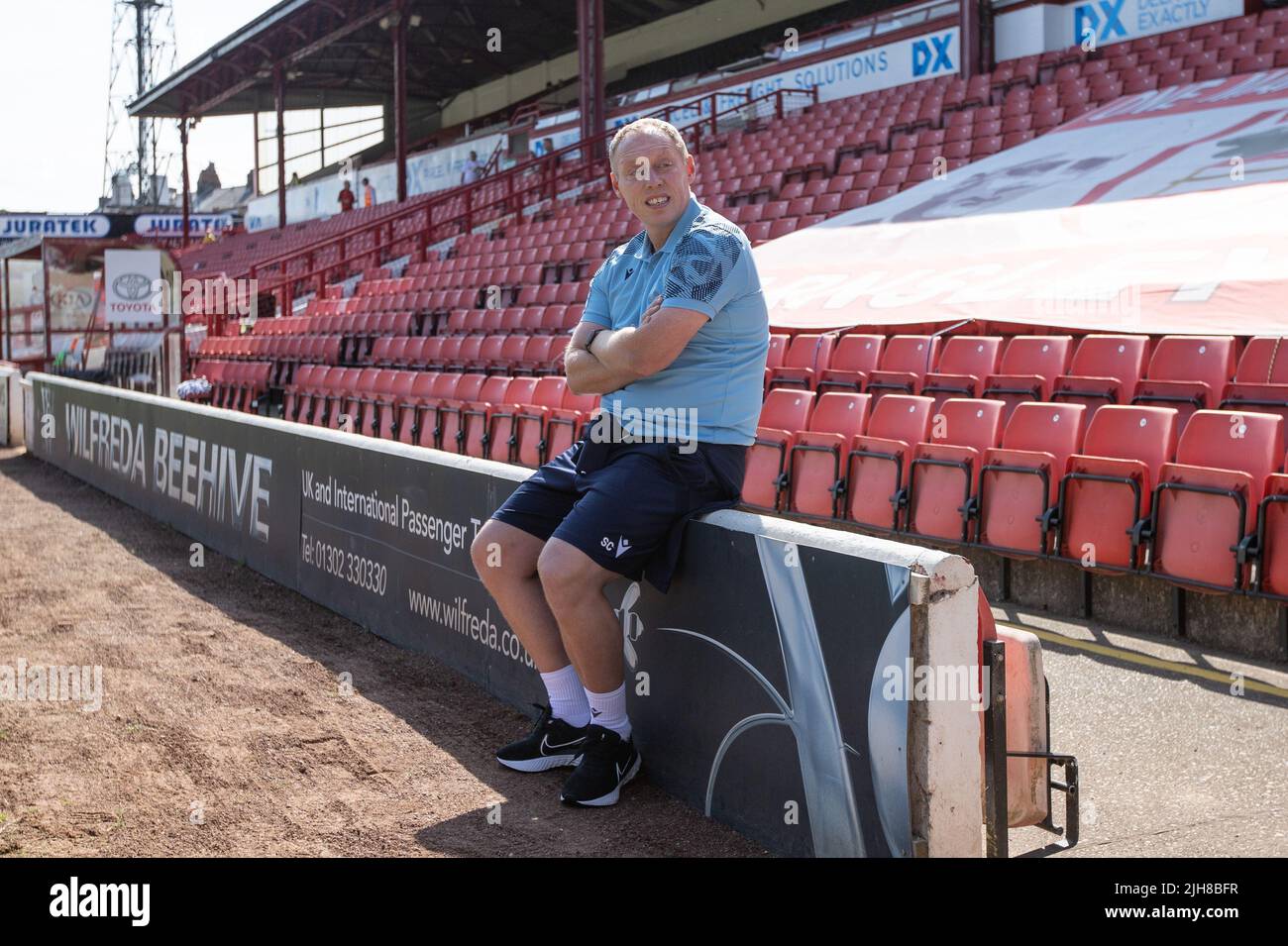Steve Cooper manager of Nottingham Forest arrives at Oakwell Stock ...