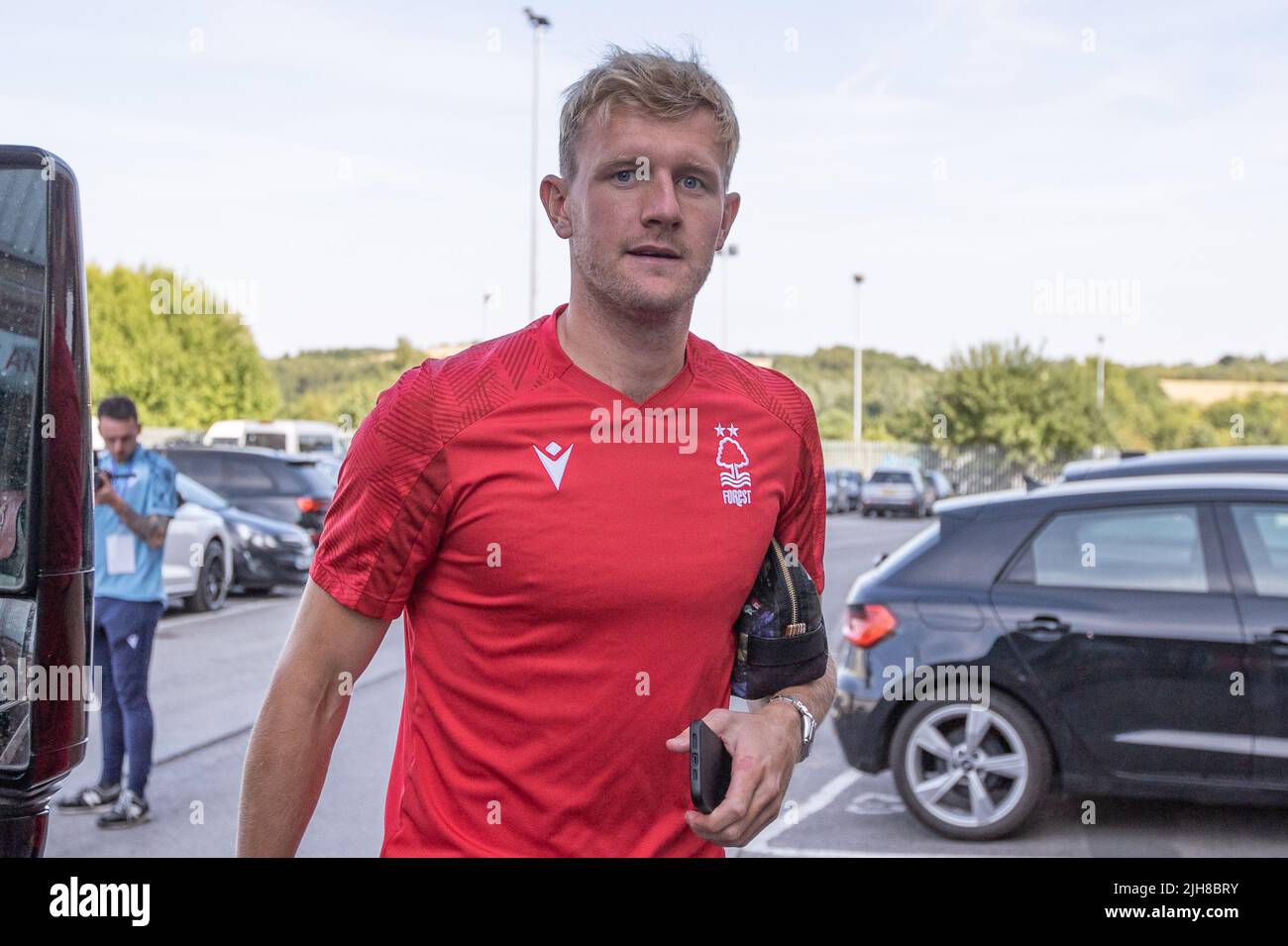 Joe Worrall #4 of Nottingham Forest arrives at Oakwell Stock Photo - Alamy