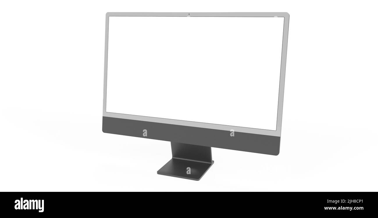 A 3d rendering of a modern computer monitor mockup with copy space ...