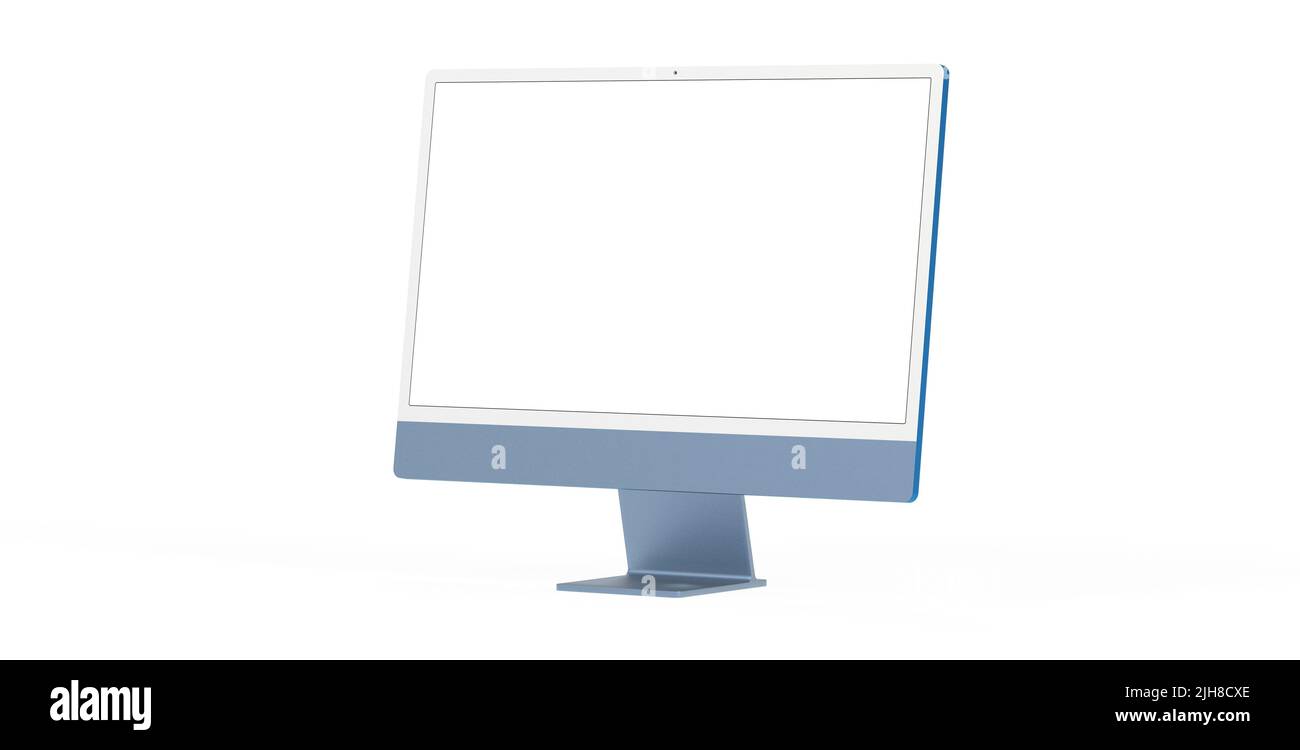 A 3d rendering of a modern computer monitor mockup with copy space ...