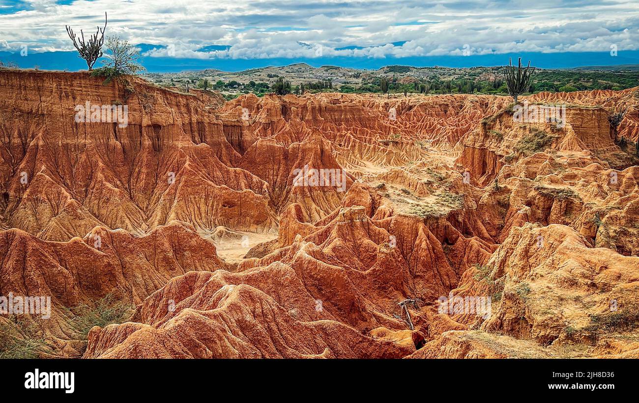A beautiful landscape of Tatacoa Desert with rock formations in ...