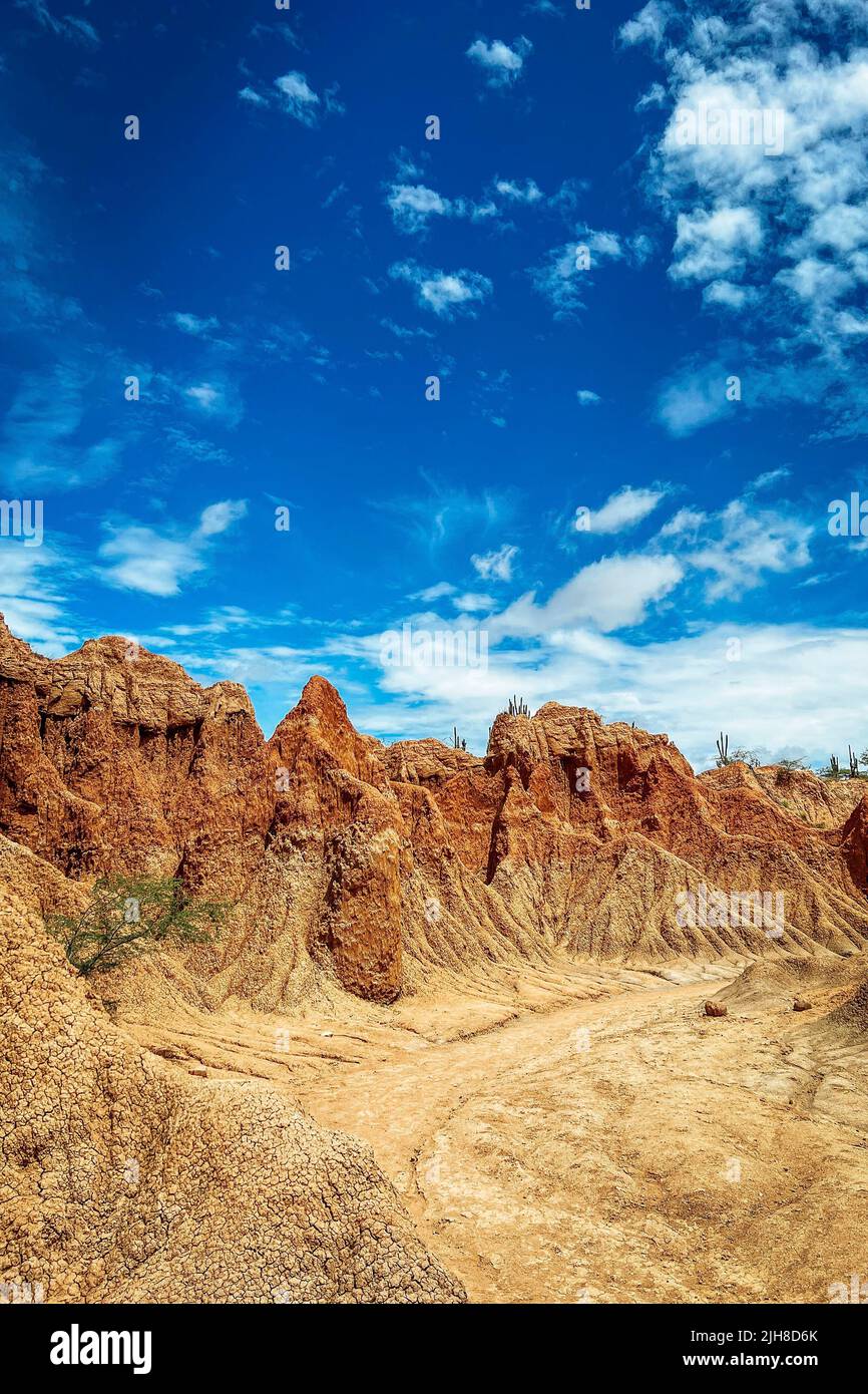 A beautiful landscape of Tatacoa Desert with rock formations in ...