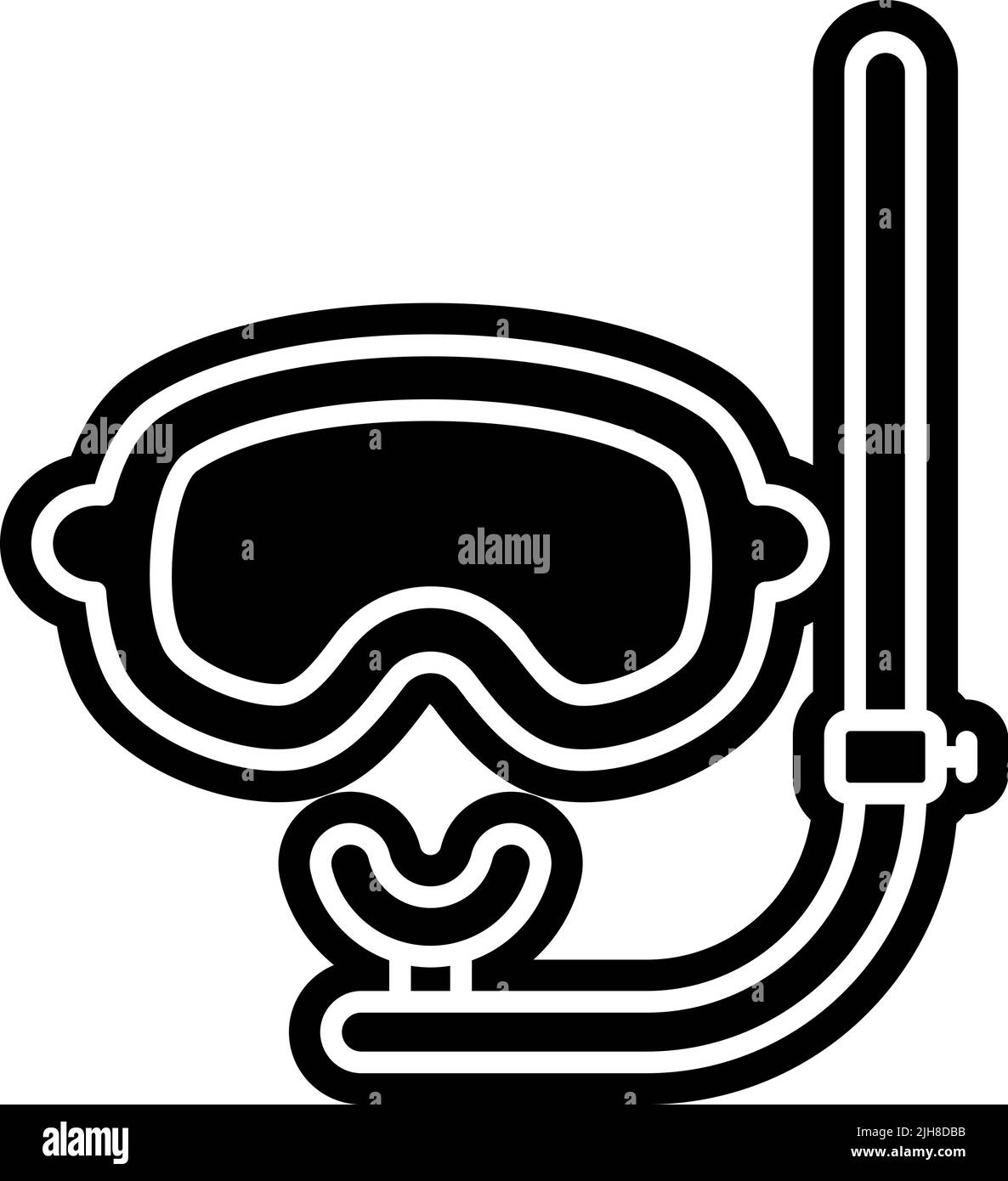 White diving mask snorkel icon Black and White Stock Photos & Images ...