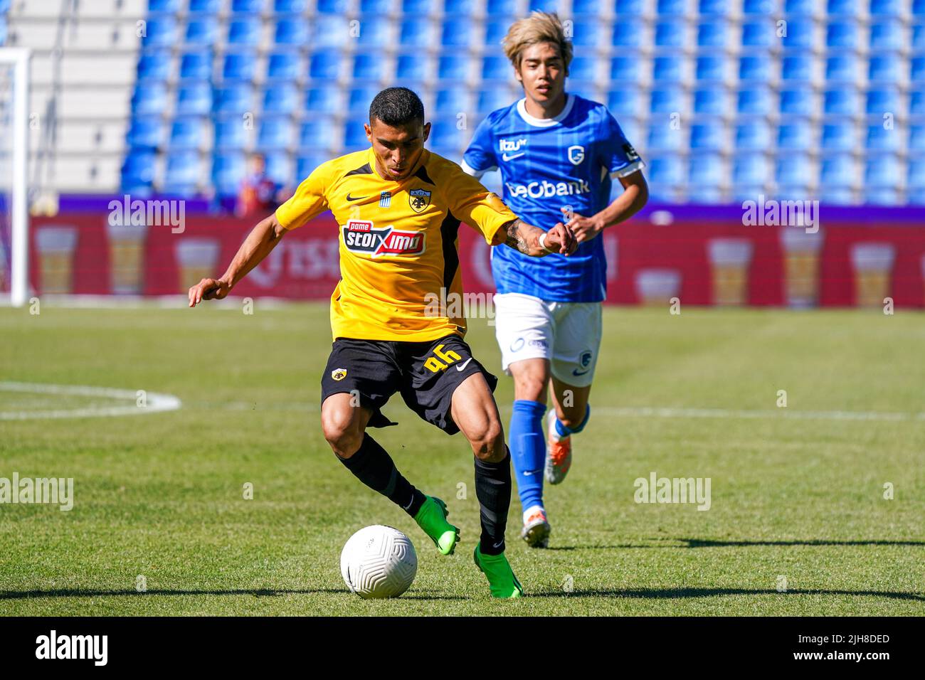 GENK, BELGIUM - JULY 16: Pineda Orbelin of AEK Athene during the ...