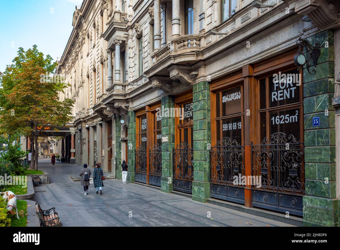 Tbilisi, Georgia - 14 November, 2021: Shota Rustaveli Avenue in Tbilisi ...