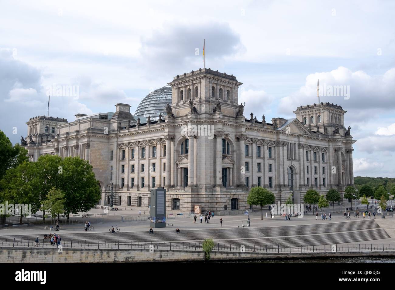 A beautiful architectural building with large towers and a dome Stock ...