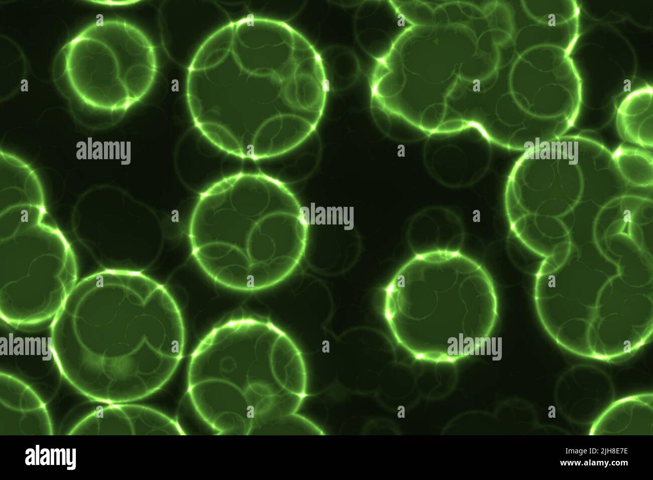 A luminous Cells green fluorescent. Cells under microscope green Stock ...