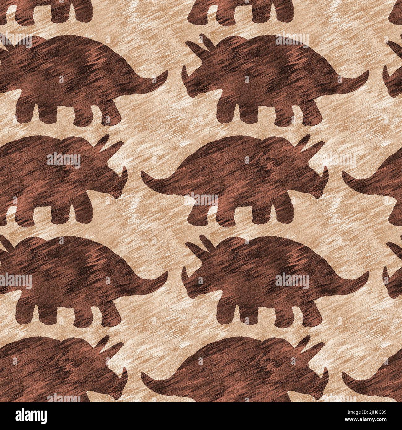 Hand drawn triceratops dinosaur seamless pattern. Gender Neutral ...