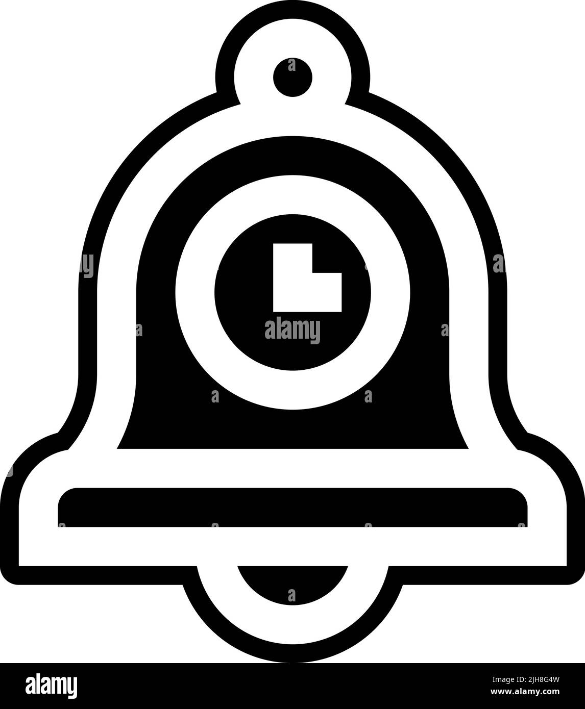 White ringing bell icon isolated Black and White Stock Photos & Images ...