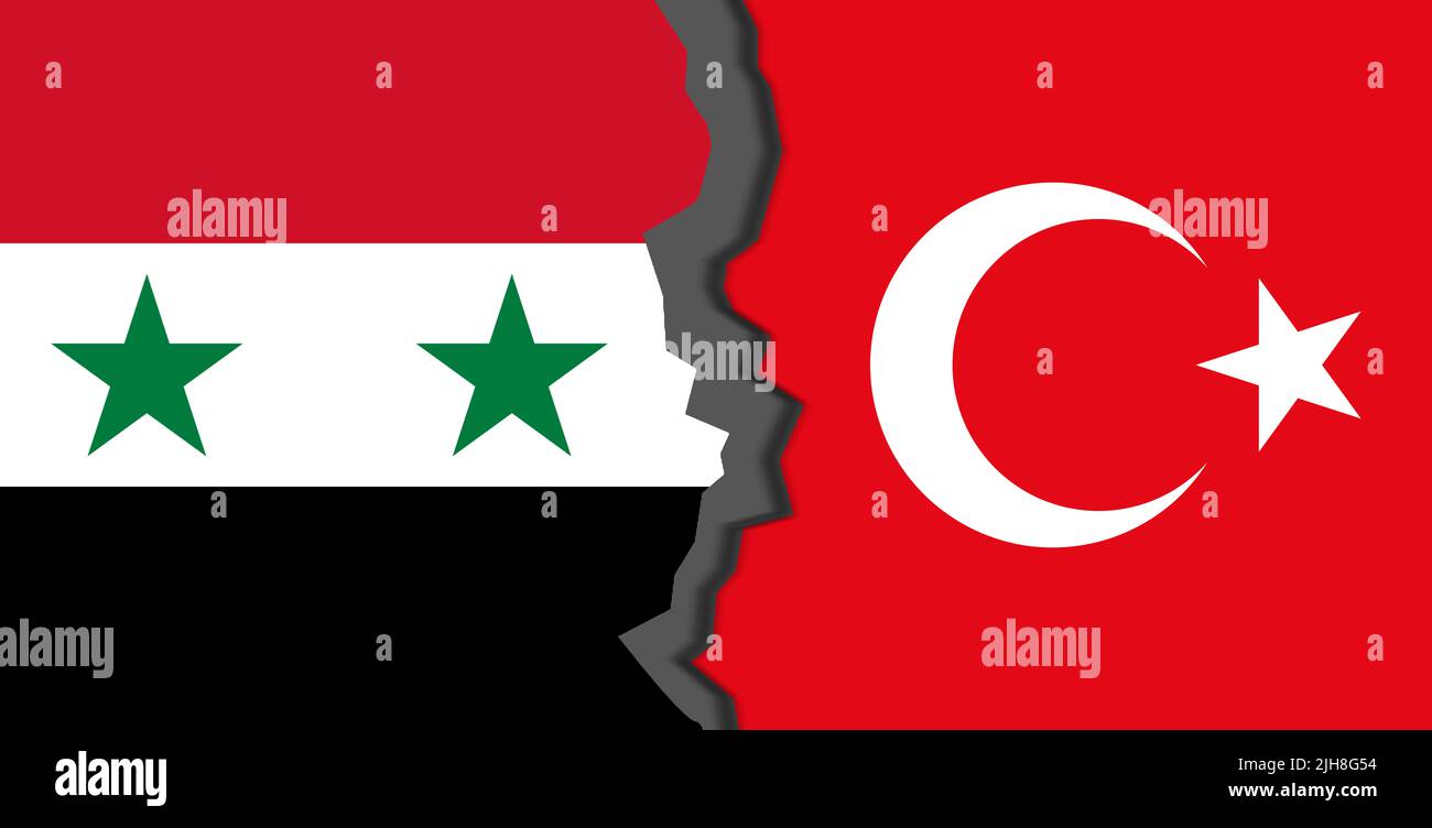 Syria vs turkey flags hi-res stock photography and images - Alamy