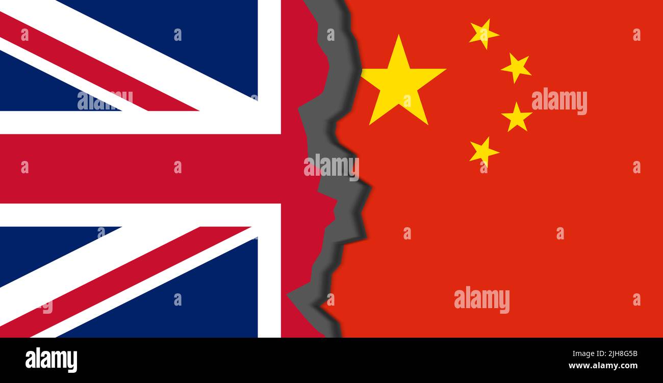Flags of United Kingdom and China, United Kingdom vs China in world war ...