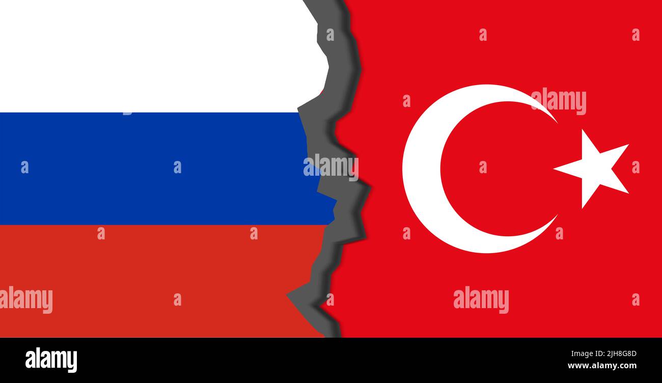 Flags of Russia and turkey, Russia vs turkey in world war crisis ...