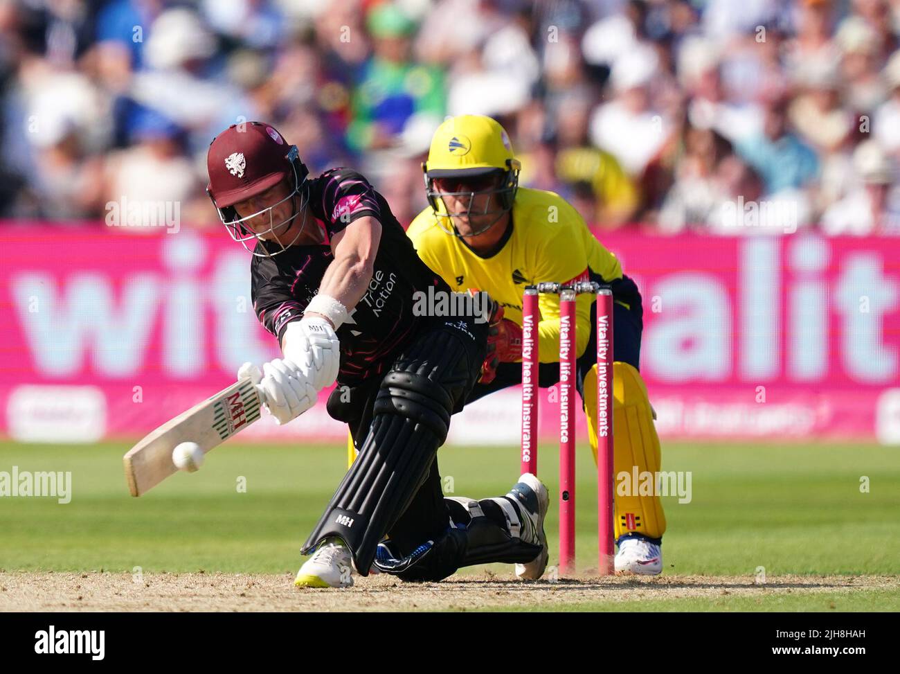 Somerset's Tom Abell bats during the Vitality Blast T20 semi-final ...