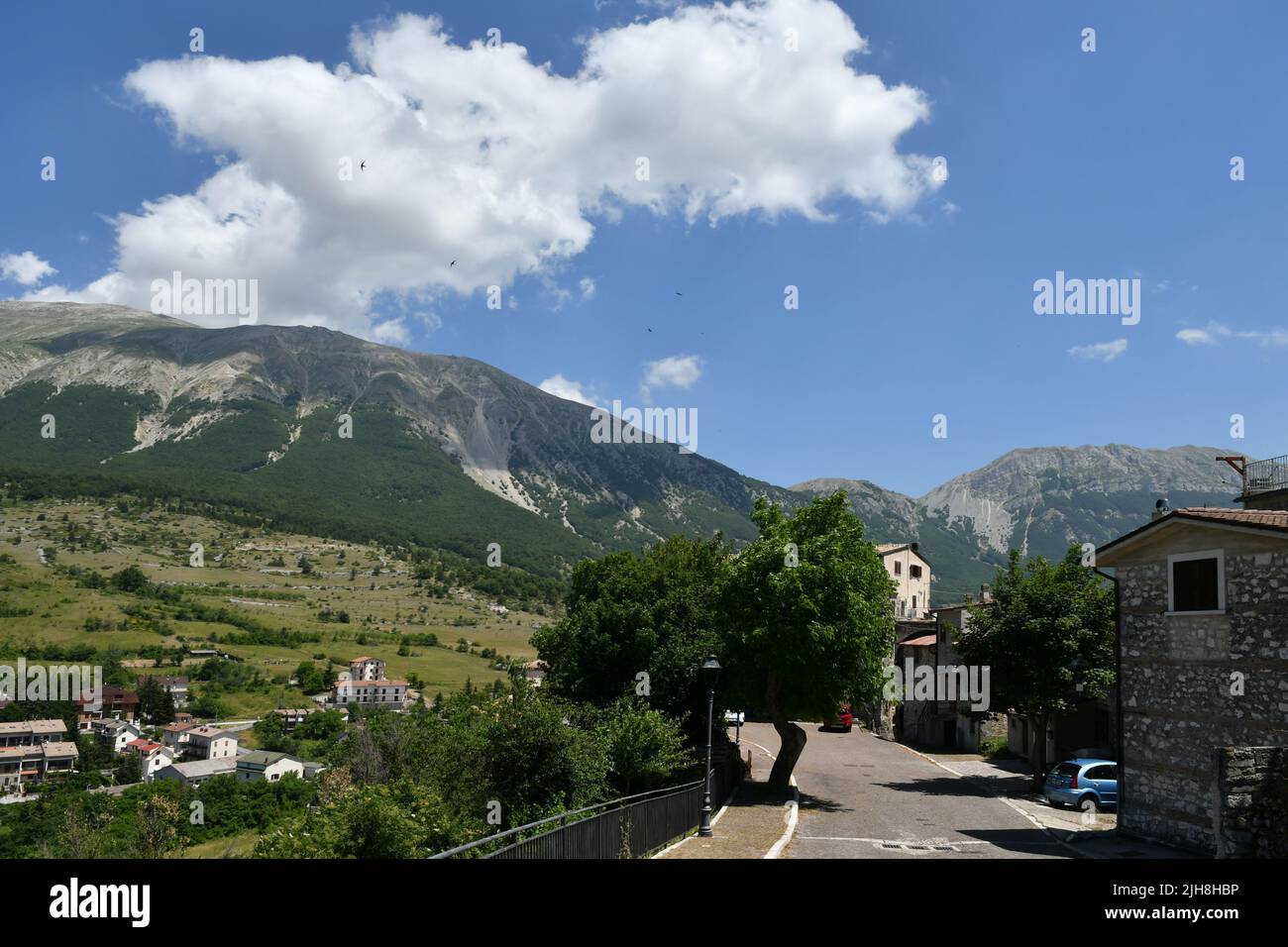 View of Mount Amiata from Campo di Giove, a village in the Abruzzo ...