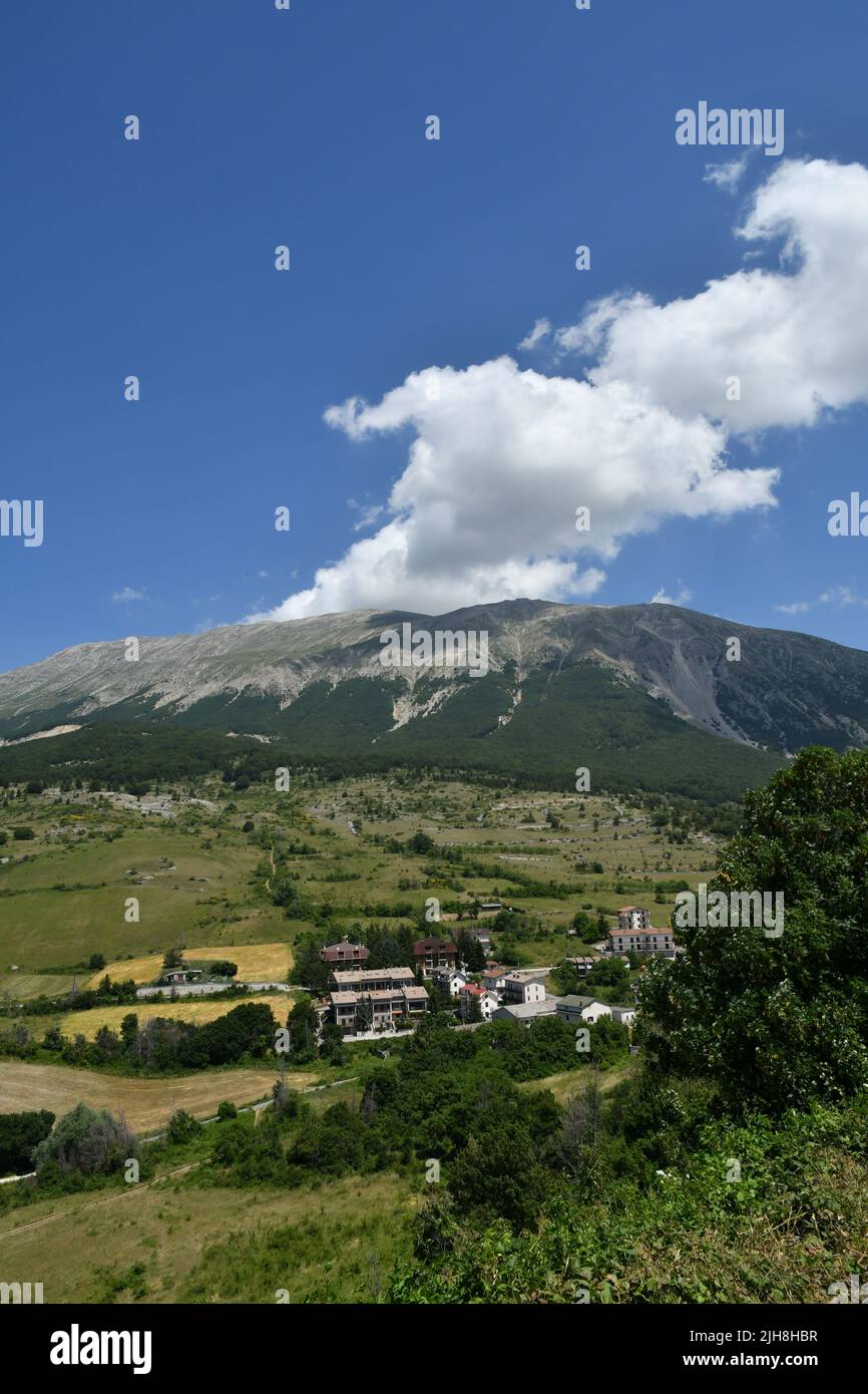 View of Mount Amiata from Campo di Giove, a village in the Abruzzo ...
