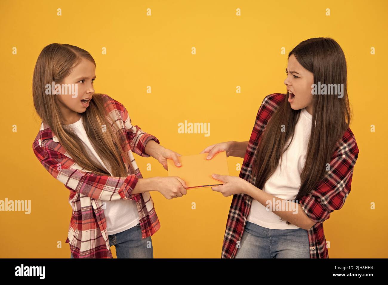 childhood. angry kids going to do homework with books. teenager student ...